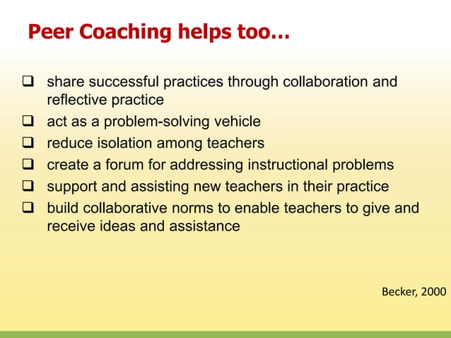 A plan for peer coaching | PPT