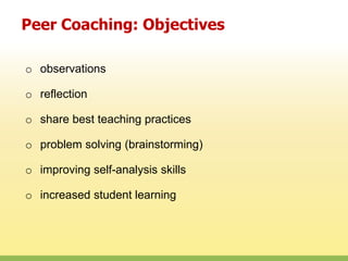 A plan for peer coaching | PPT
