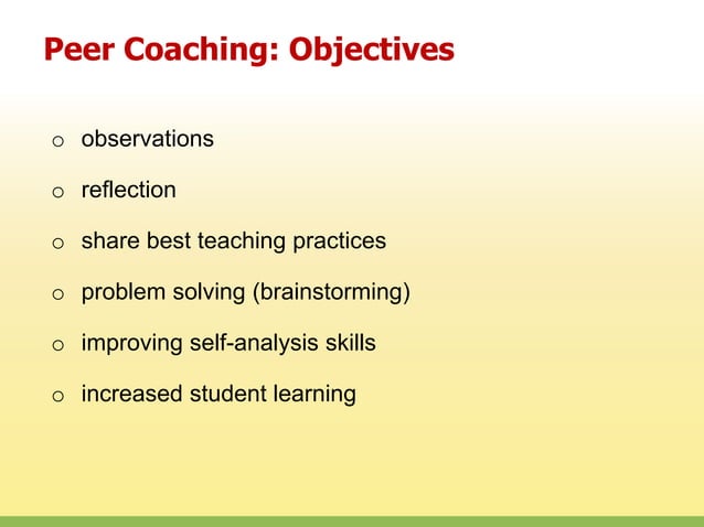 A plan for peer coaching | PPT