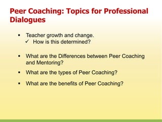 A plan for peer coaching | PPT