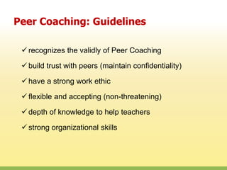 A plan for peer coaching | PPT