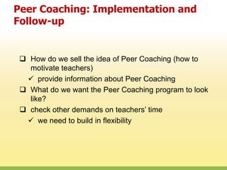A plan for peer coaching | PPT