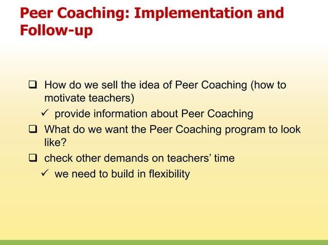 A plan for peer coaching | PPT