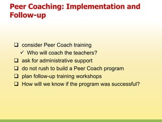 A plan for peer coaching | PPTX