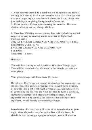 AP LanguageMrs. MathewUnit 3 Synthesis ProjectYou will .docx