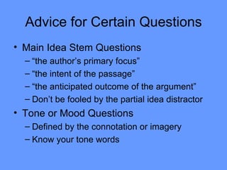 Ap language multiple choice test strategy | PPT