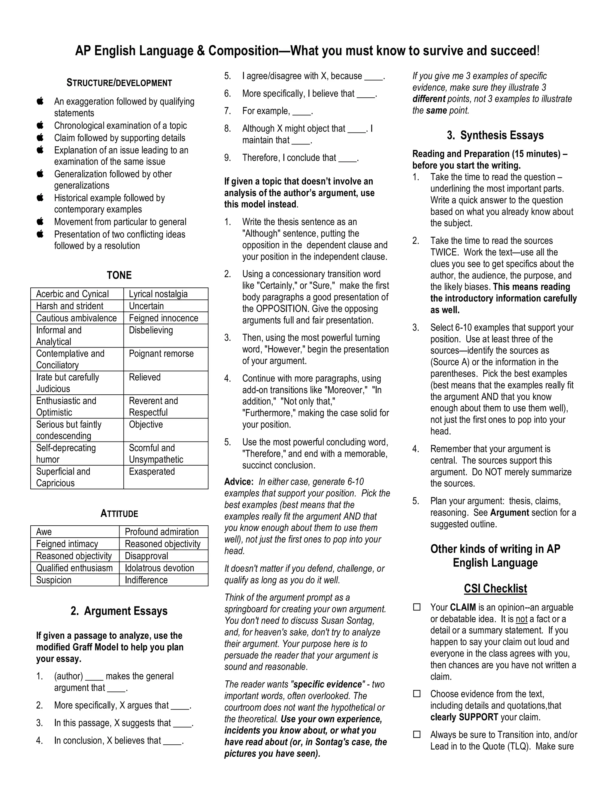 Ap language survival guide (1) | PDF