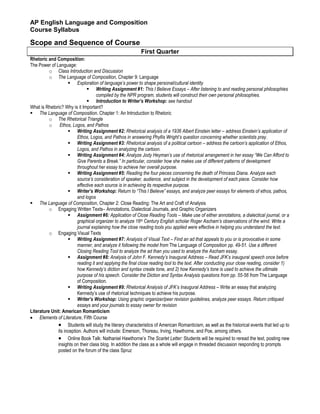 Ap language syllabus | PDF