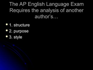 AP Language Test Overview: English Language and Composition | PPT