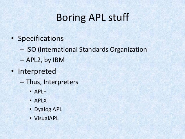 Apl A Programming Language