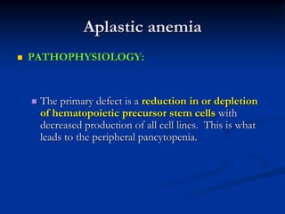 Aplastic and hypoproliferative anemias | PPTX