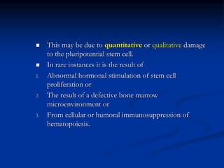 Aplastic and hypoproliferative anemias | PPTX