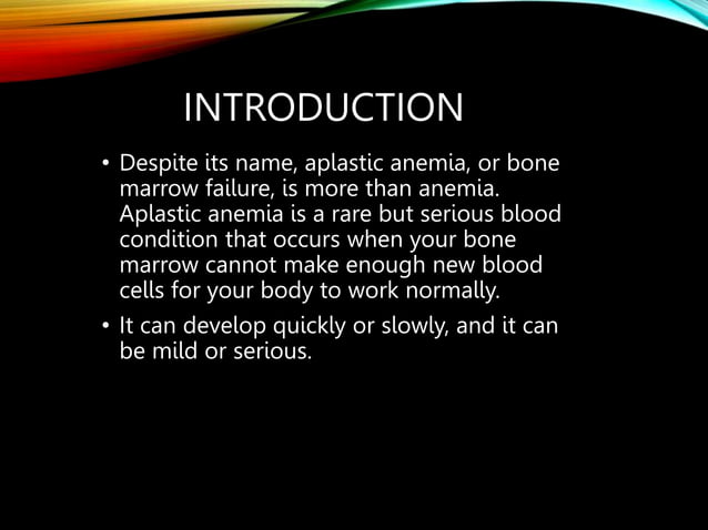 Aplastic anemia SlideShare pdf ppt book AHN | PPTX