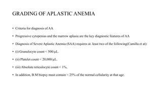 APLASTIC ANEMIA - chronic primary hematopoietic stem cell (HSC ...