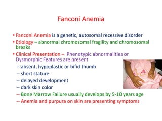 Fanconi Anemia Symptoms