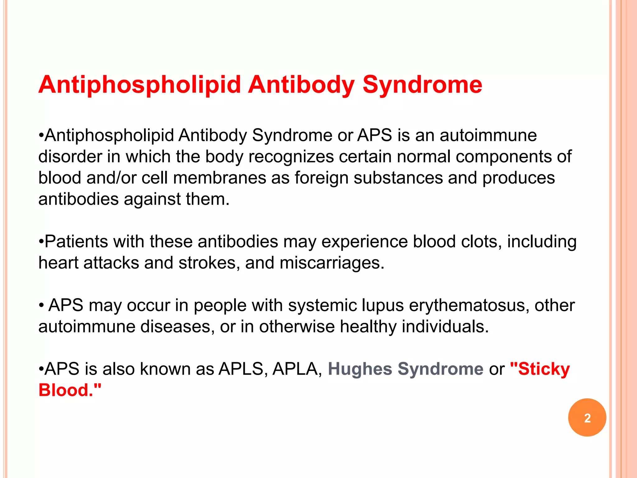 APLA SYNDROME SEMINAR PHARMACY PRESENTATION | PPTX