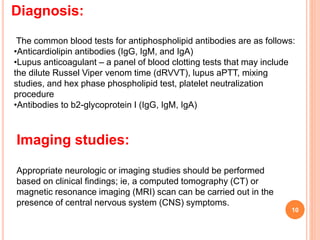 APLA SYNDROME SEMINAR PHARMACY PRESENTATION | PPTX