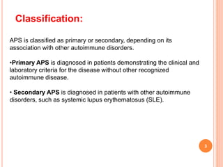 APLA SYNDROME SEMINAR PHARMACY PRESENTATION | PPTX