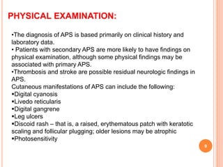 APLA SYNDROME SEMINAR PHARMACY PRESENTATION | PPTX