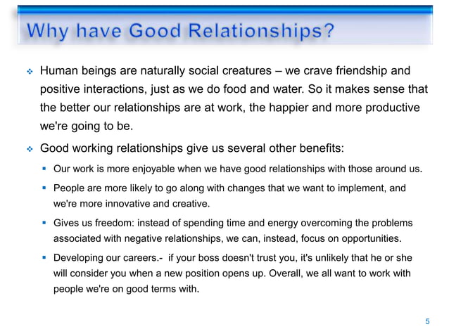 Building GOOD WORK relationships | PPTX | Career Advice | Careers