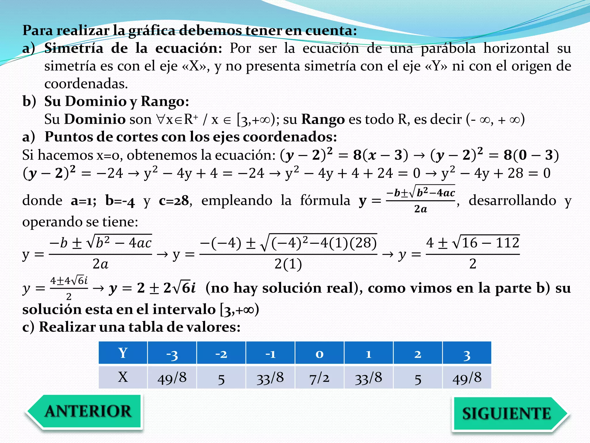 Aplicación de powerpoint a problemas resueltos de parábolas t4 parábola ...