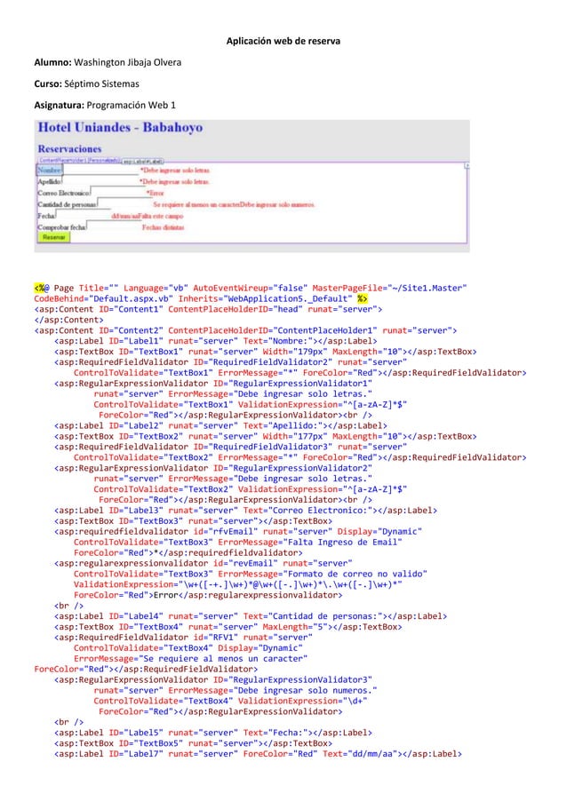 Aplicación web de reserva | PDF