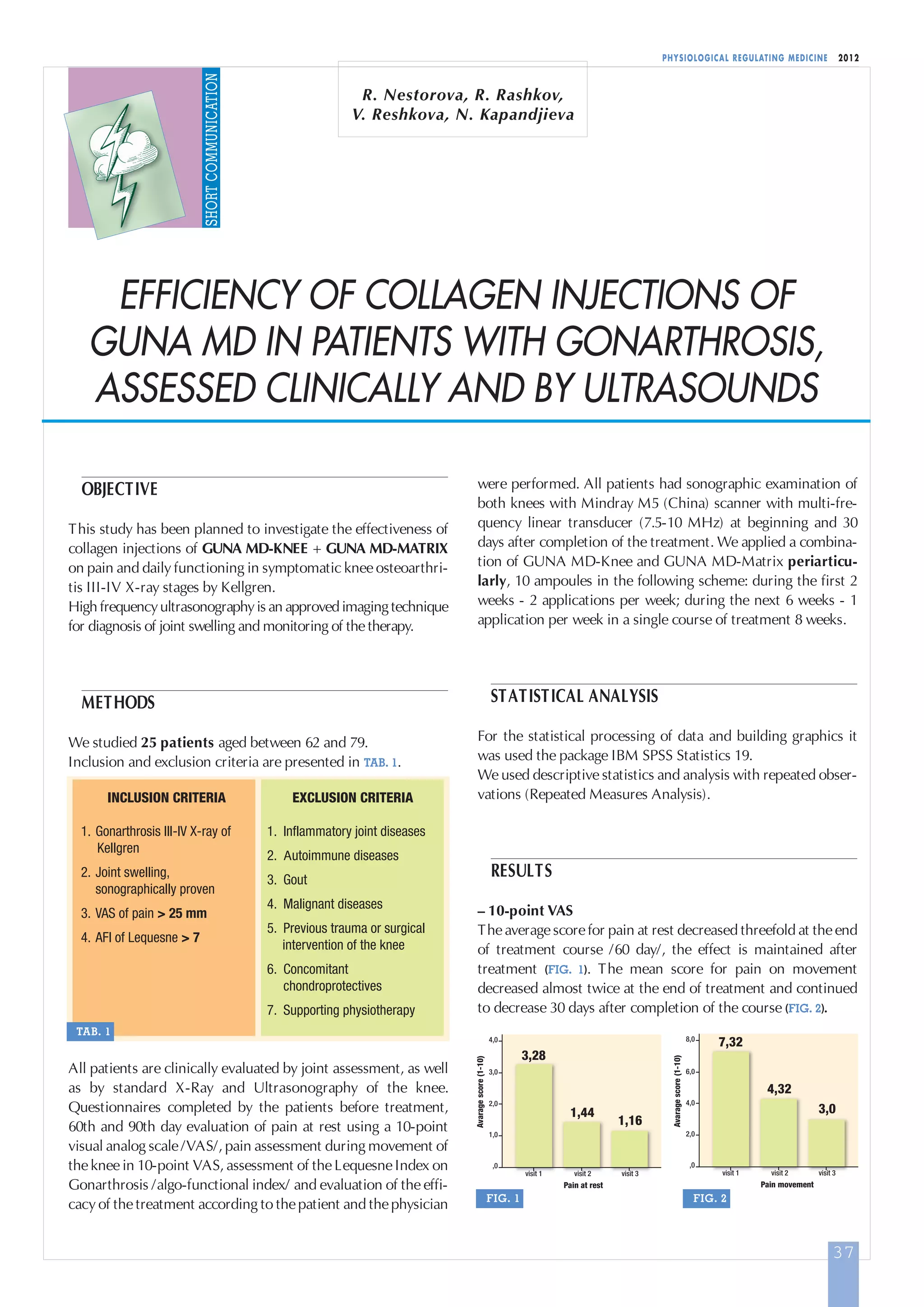 Aplicación de colágeno inyectable en gonartrosis | PDF