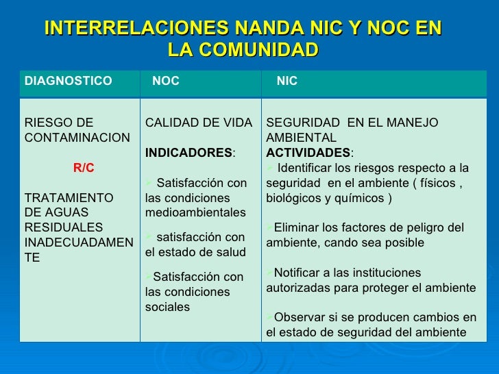 Aplicacion De Nanda Nic Y Noc En La Comunidad
