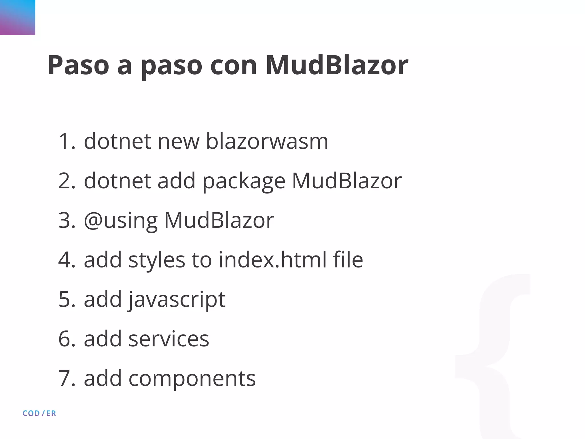 Aplicaciones con web con Blazor + MudBlazor | PPTX