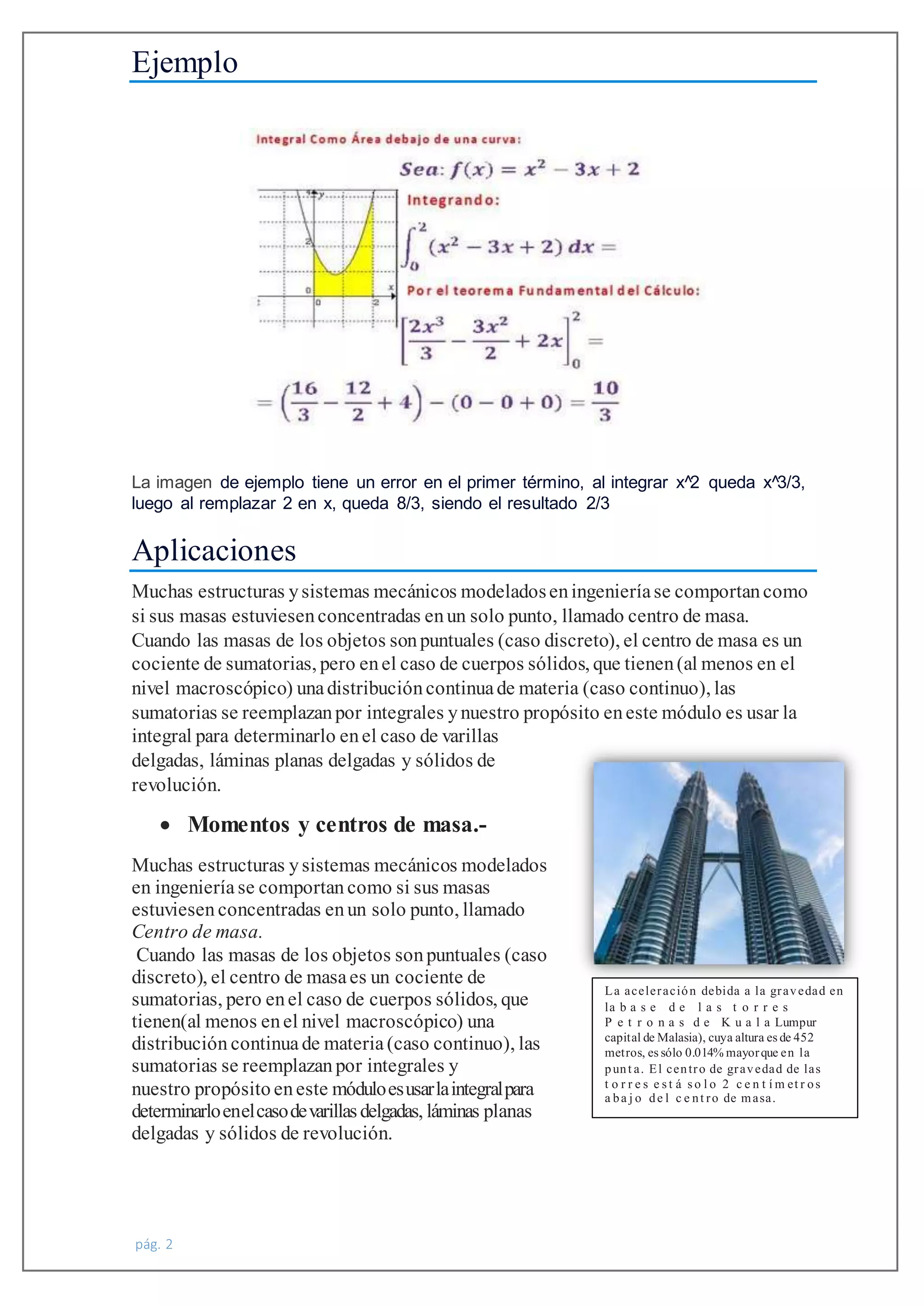 Aplicaciones de integral definida | DOCX