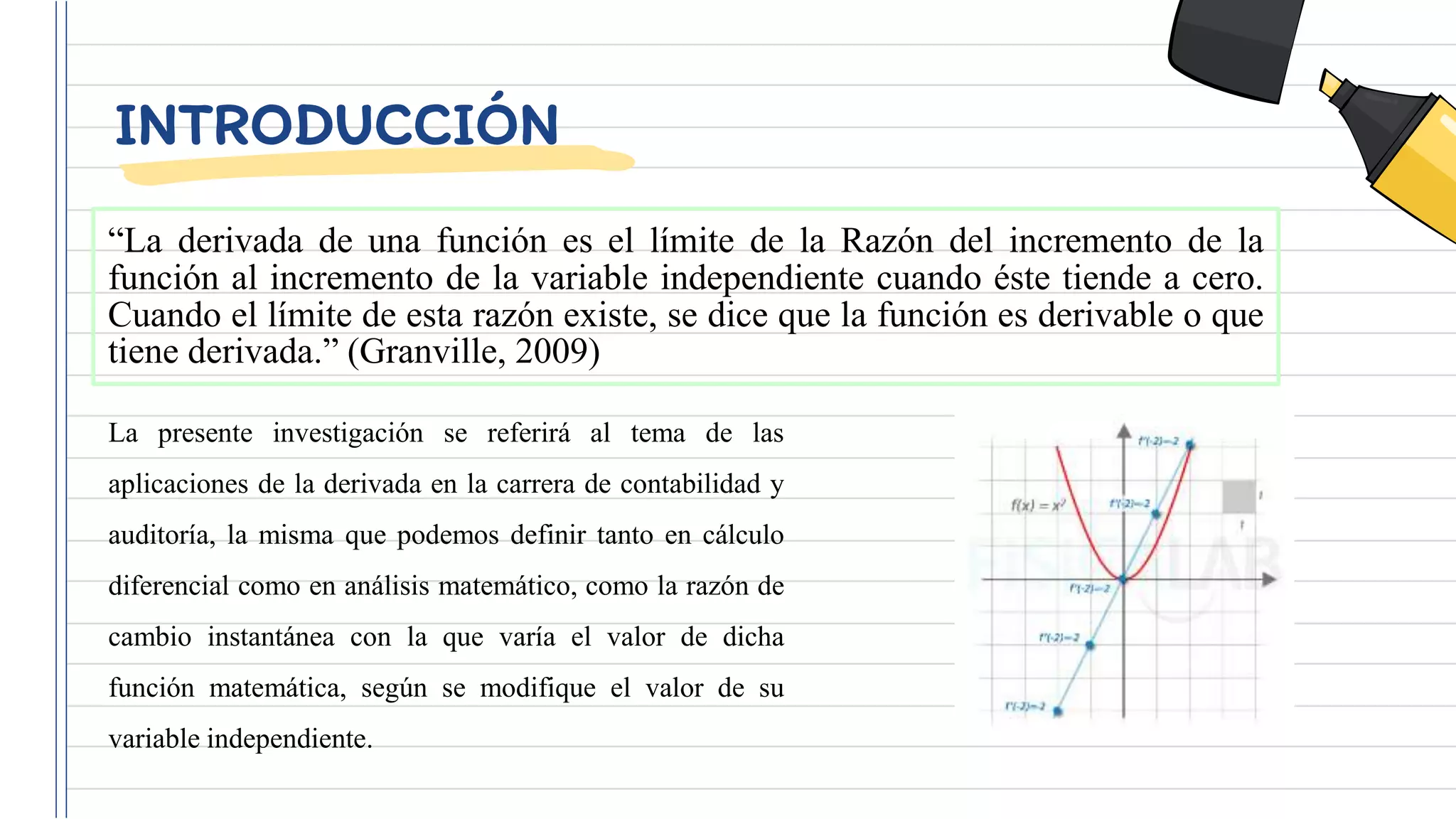Aplicaciones de la derivadas en contabilidad | PPTX