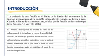 Aplicaciones de la derivadas en contabilidad | PPTX