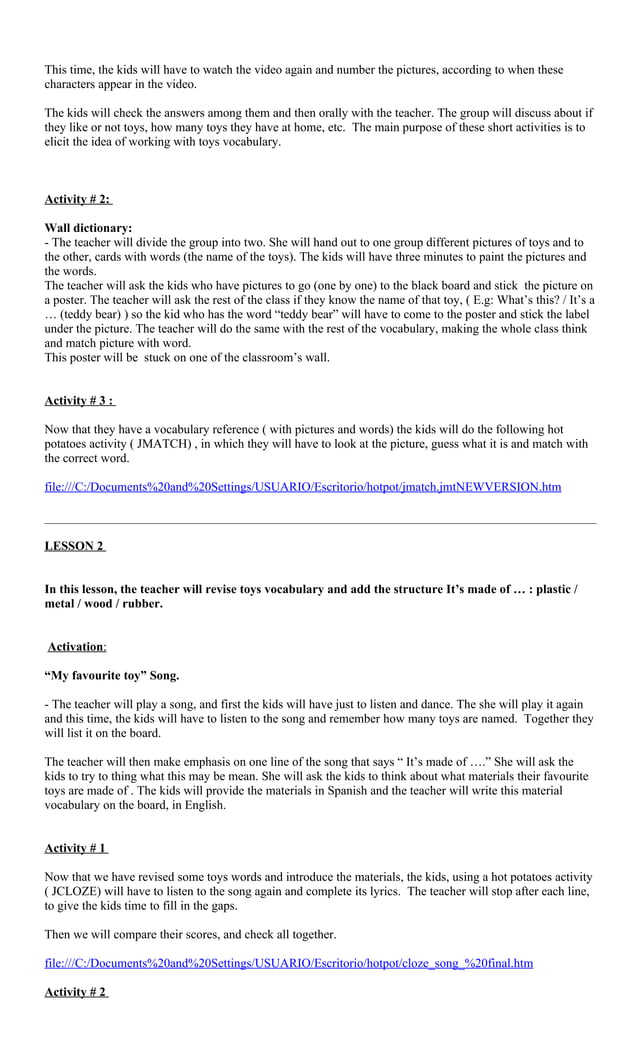 Assignment nº 2 HOT POTATOES ACTIVITIES | PDF