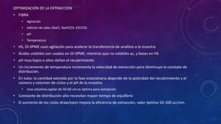 Aplicaciones de microextracción en fase sólida en el | PPTX