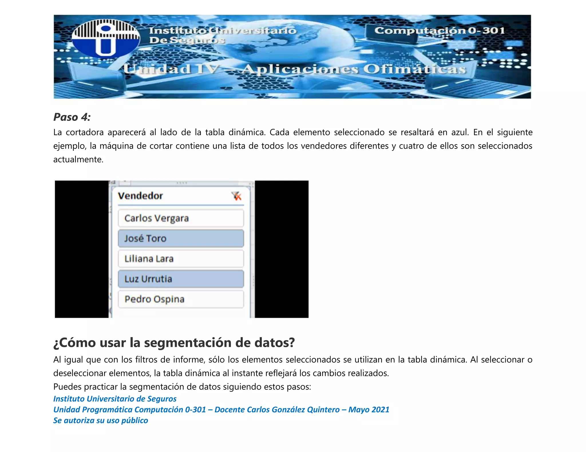 Aplicaciones Ofimáticas Microsoft Excel Parte 11 | PDF