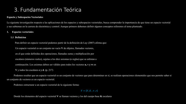 Aplicaciones y subespacios y subespacios vectoriales en la | PPTX ...