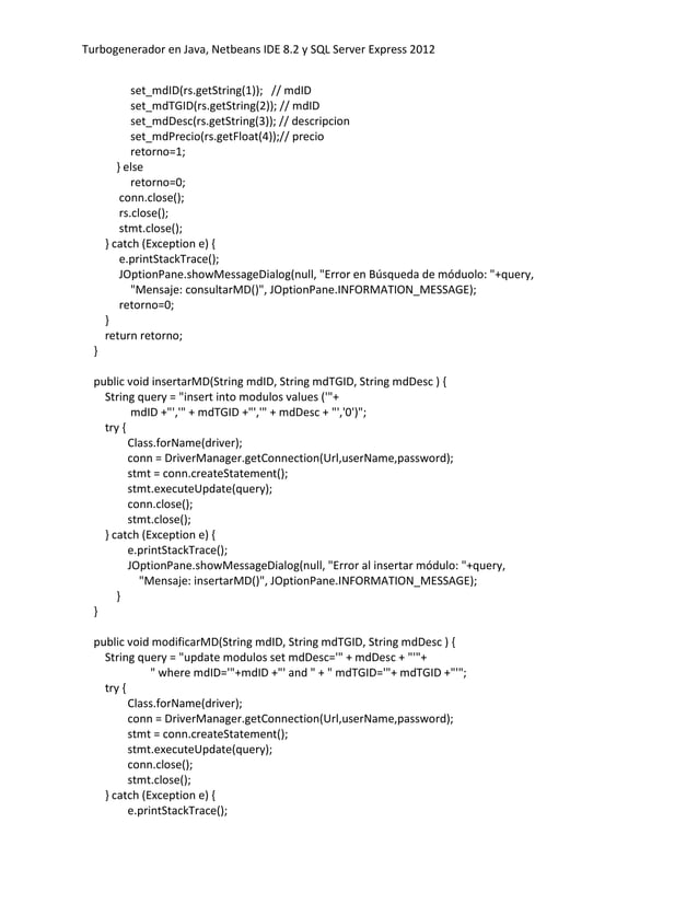 Aplicacion turbogenerador java | PDF
