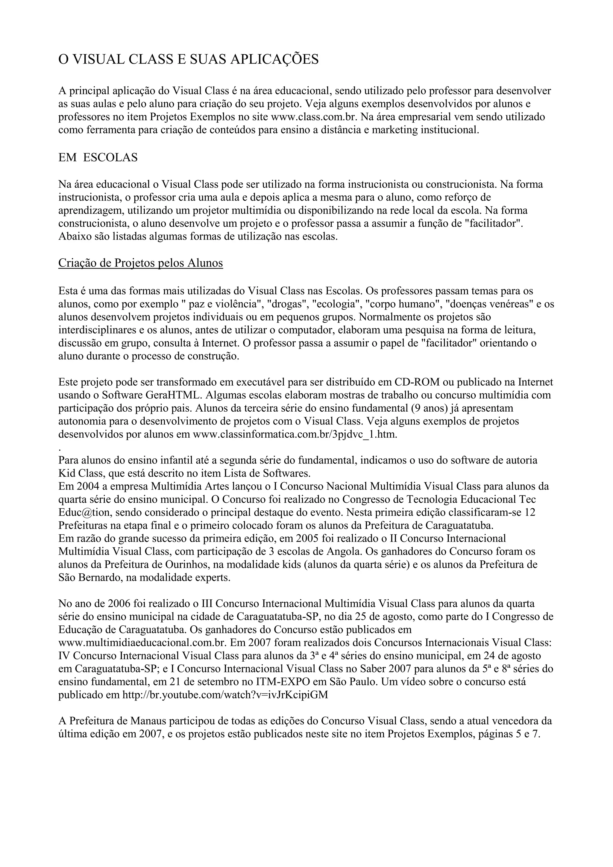 Aplicacoes visual class | PDF