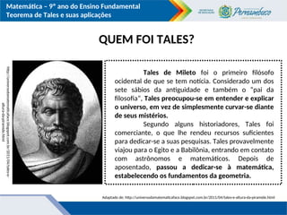 Slide sobre Aplicações do Teorema de Tales.ppt
