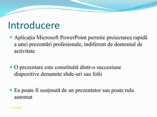 Aplicaţia power point | PPTX