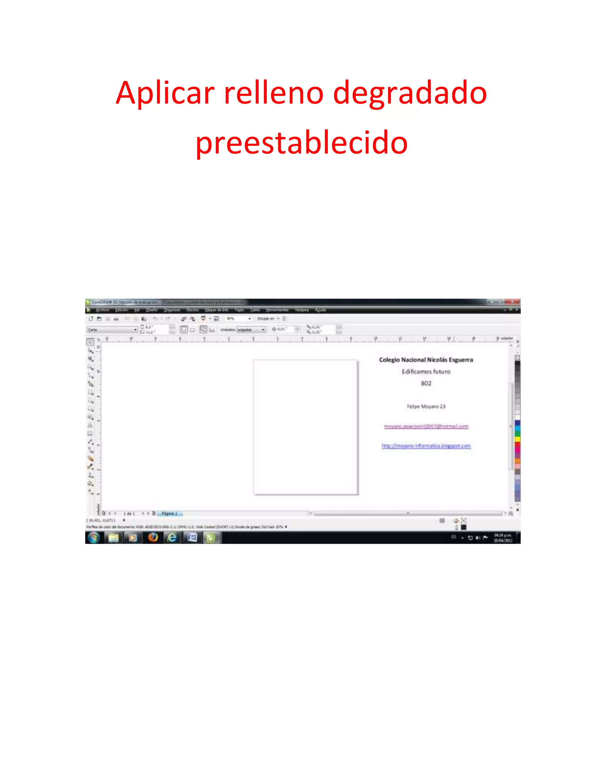 Aplicar relleno degradado preestablecido | DOCX
