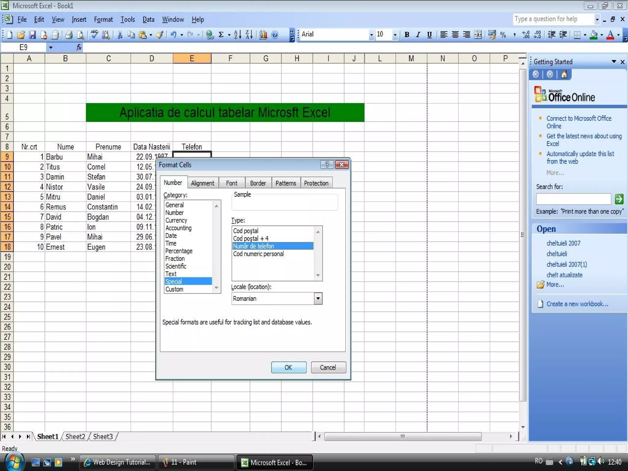 Aplicatia De Calcul Tabelar Microsoft Excel | PPS