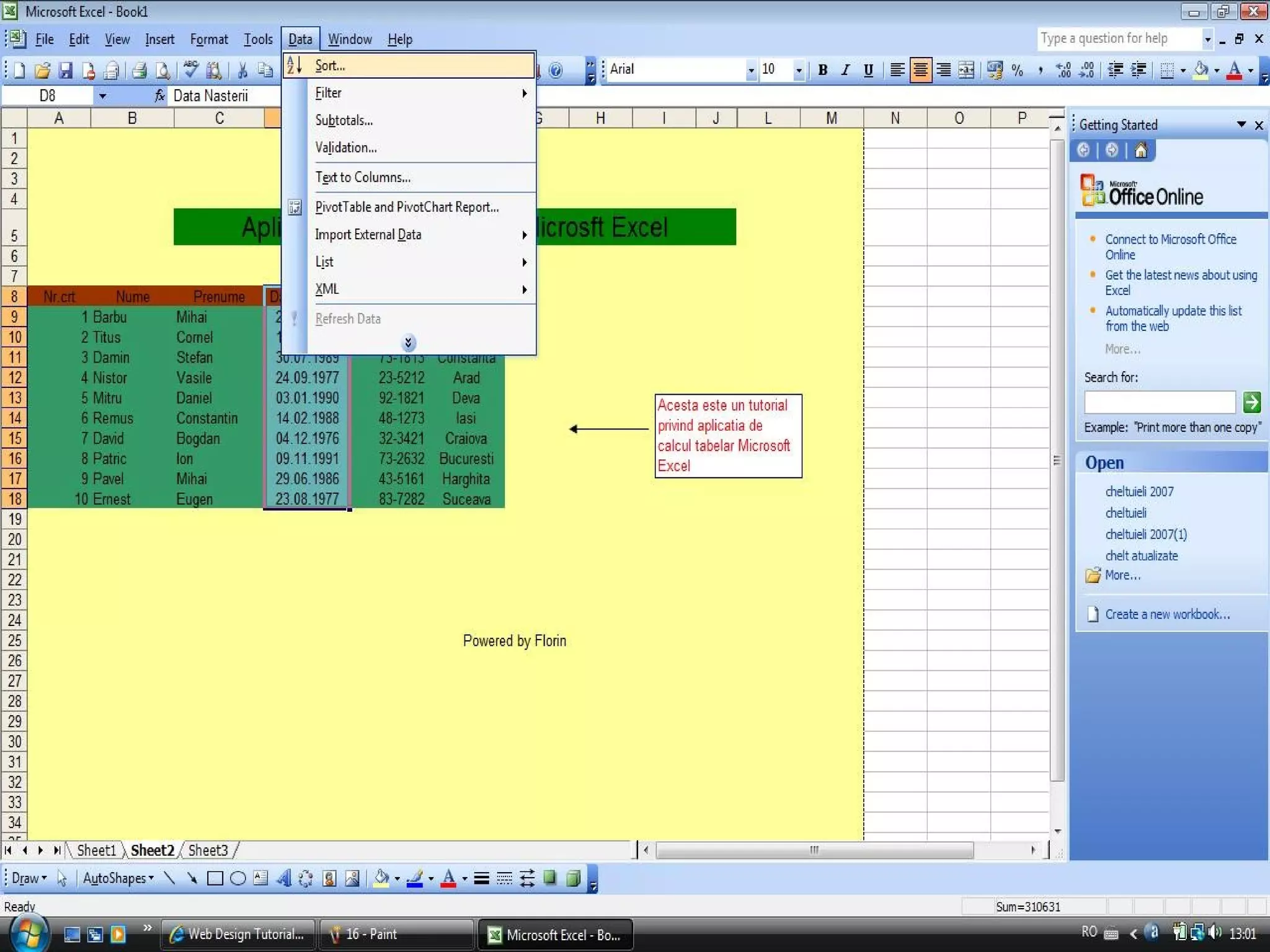 Aplicatia De Calcul Tabelar Microsoft Excel | PPS