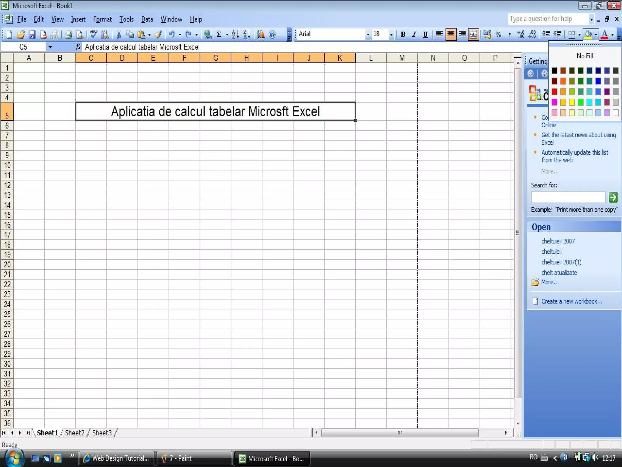 Aplicatia De Calcul Tabelar Microsoft Excel | PPS