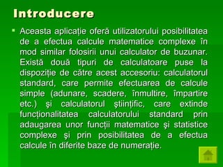Aplicatia Calculator | PPT
