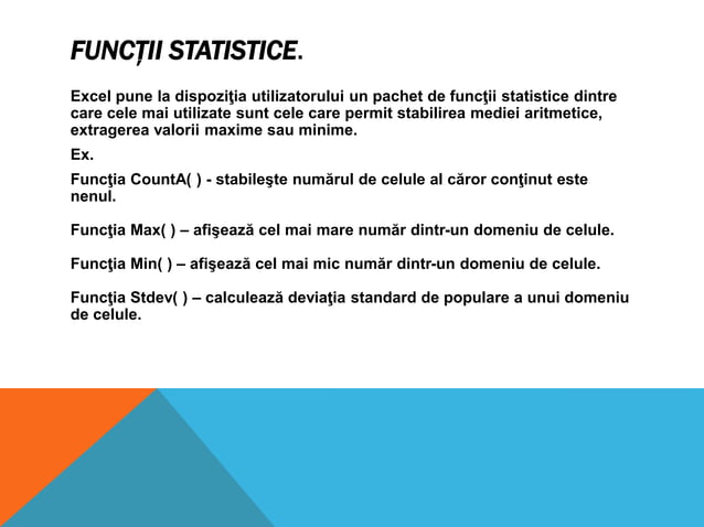 Aplicatii excel | PPTX