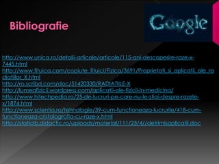 Aplicatii radiatiile x | PPTX