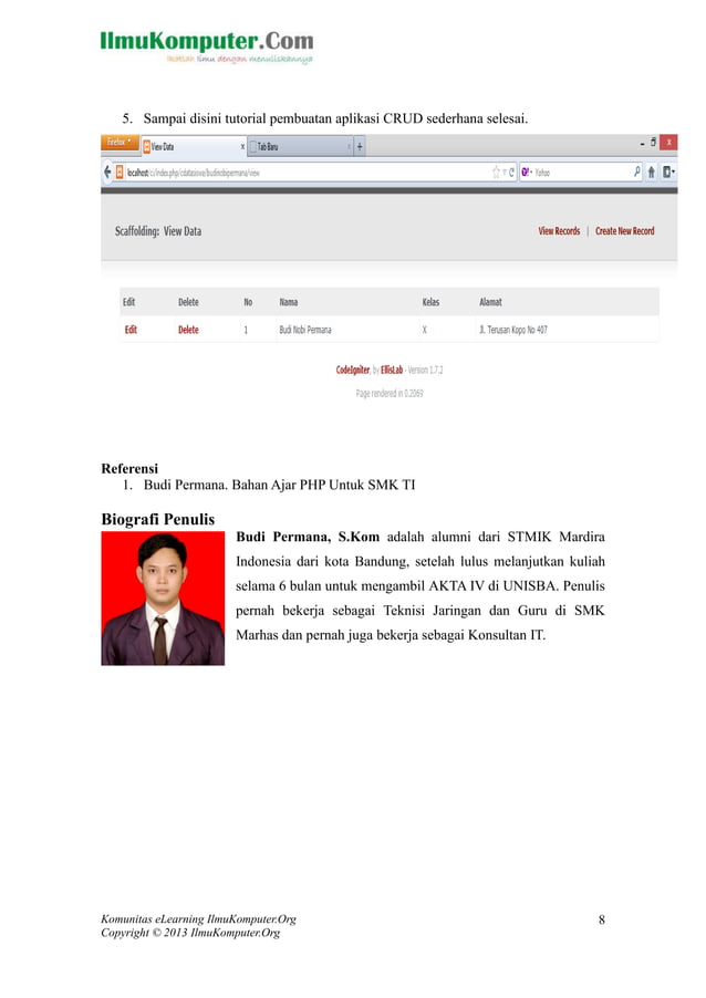 Aplikasi crud-menggunakan-framework-codeigniter-dengan-teknik-scaffolding | PDF