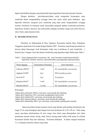 Aplikasi Insektsida Satekpurnomofpunila | DOC