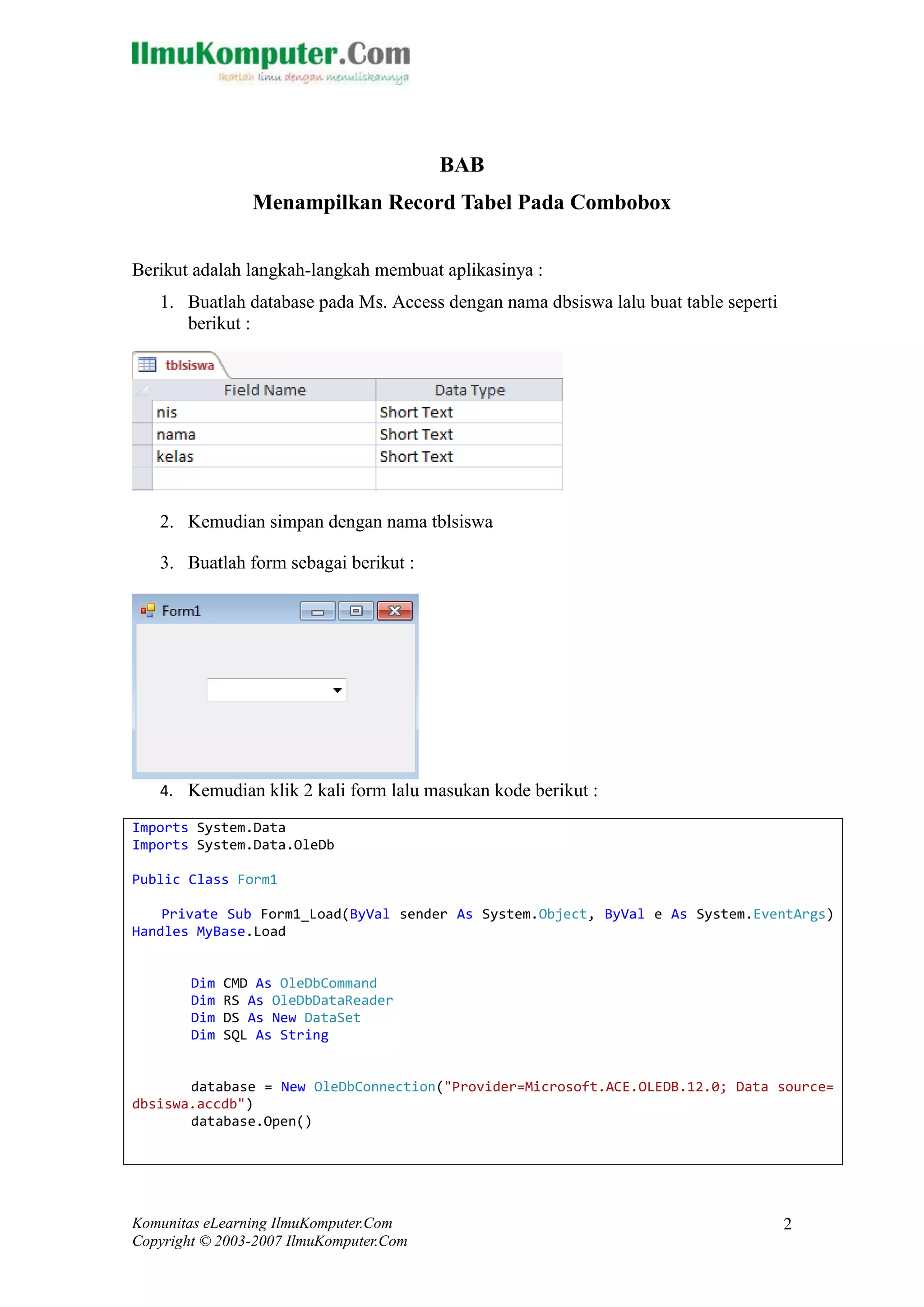 Aplikasi menampilkan-record-tabel-ke-dalam-combobox | PDF